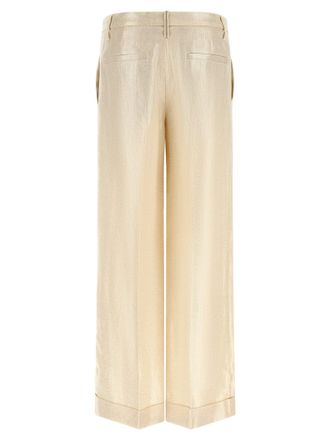 Brunello Cucinelli Lam&eacute; Linen Trousers - Cream
