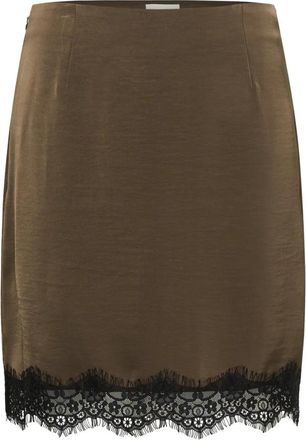 Kaffe Curve Kurzer Rock - - Skirts - Damen - Braun - 2XL