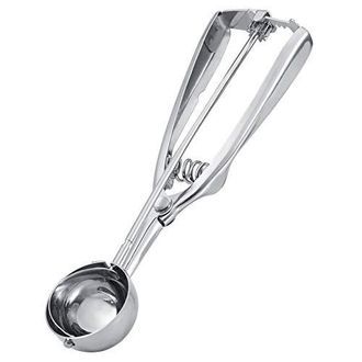 Dioche Cuillère À Glace Oxo À Crème Glacée En Acier Inoxydable Argenté En Acier Inoxydable Cuillère À Biscuit Déclencheur (4 Cm De Diamètre)