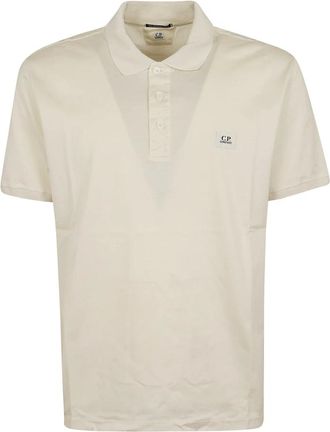 C.P. Company C.p. Company, Homme, Tops, Beige, Taille: M Polo Manches Courtes 70/2 en Jersey Merceris&eacute; Gasato