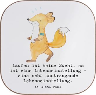 Mr. & Mrs. Panda Flaschenuntersetzer Laufen Lebensstil - Geschenk, Holzuntersetzer, Marathons, Teamsport, Motivation, mrs, gl&auml;seruntersetzer, Sportler, Untersetzer f&uuml;r