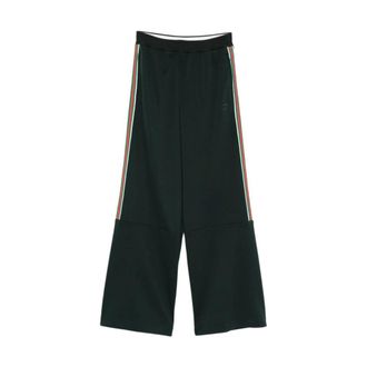 Gucci Side Stripe Wide-Leg Sweatpants - - Trousers - Damen - Gr&uuml;n - S