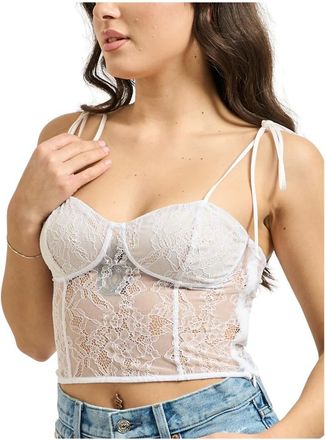 Ga&euml;lle Paris Femme, Tops, Blanc, Taille: 46 FR Top Brod&eacute;
