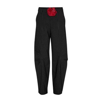 Rotate Cargo Hose mit Blumenverzierung - - Trousers - Damen - Schwarzk - M