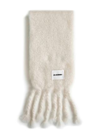 Jil Sander écharpe à franges - Blanc