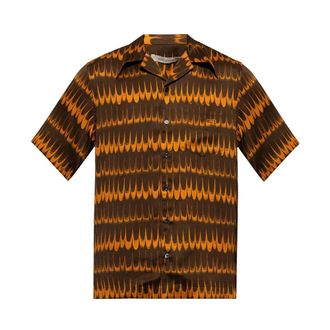 Wales Bonner Wales Bonner, Homme, Chemises, Brun, Taille: M Chemise Rhythm Marron avec Motif Orange