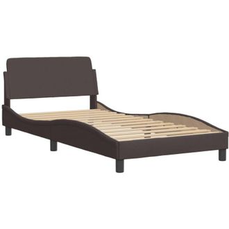 vidaXL Bettgestell Dover Dunkelbraun 100x200 cm Stoff Vidaxl