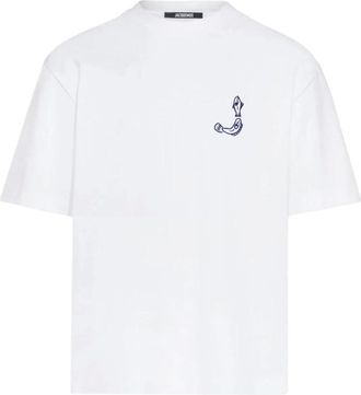 Jacquemus Homme, Tops, Blanc, Taille: M T-shirt Mer&ugrave;