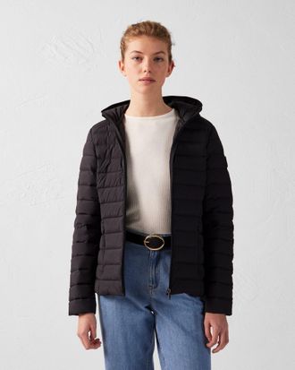 Jott Doudoune &agrave; capuche stretch l&eacute;g&egrave;re Noir Salma - Taille XXL