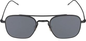 Thom Browne Femme, Accessoires, Noir, Taille: 50 MM Squared Aviator Lunettes de soleil