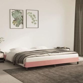 vidaXL Cadre de lit Rose 200x200 cm Velours