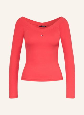 Tommy Jeans Off-Shoulder-Shirt rot
