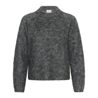 Kaffe Rundhals-Strickpullover - - Knitwear - Damen - Grau - M