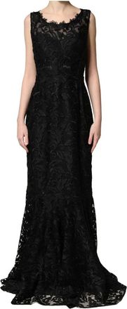 Dolce & Gabbana Femme, Robes, Noir, Taille: 38 FR Long Gown Dress