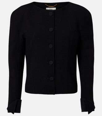 Chlo&eacute; Chlo&eacute; Cardigan en cr&ecirc;pe de laine vierge