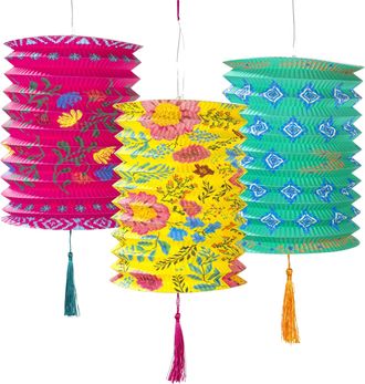 Talking Tables Boho Paper Lanterns 3Pk, Papier, Rose