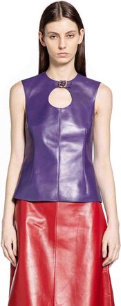 Miu Miu Nappa leather top with buckle