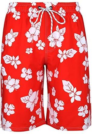 Generico Short De Bain Homme Sport Plage Maillots De Piscine Surf Hawaïen Natation Short De Bain Grande Taille Respirant Boxer Mer Avec Poches Avec Cordon Régl