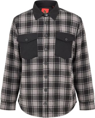 Luke Valley Hemdjacke f&uuml;r Herren, Brusttasche (Grau/Schwarz)