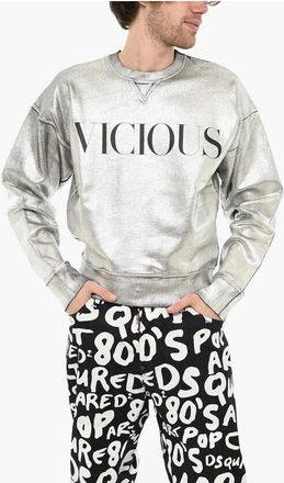 Dsquared2 Metallic Effect Cotton Crew-neck Sweatshirt size M