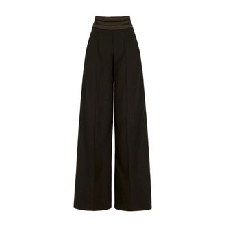 D.exterior Femme, Pantalons, Noir, Taille: 34 FR Wide Pantalons