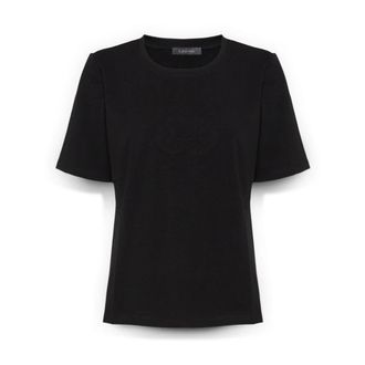 Elena Miro Baumwoll-T-Shirt mit Monogramm-Logo - - Tops - Damen - Schwarzk - S