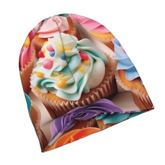 Generic Chapeau Tricoté Cupcakes danniversaire Bonnet en Tricot Thermique Doux Bonnet Hiver pour lescalade Homme Randonnée