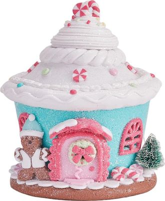 Lurrose Toyvian Beleuchtete Weihnachtshausfigur Aus Winterliches Lebkuchenhaus-Ornament Festliche Tischdekoration Mit Led-lichteffekt Beleuchtetes Süßigkeiten