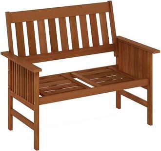 Furinno Tioman Gartenbank aus Hartholz im mediterranen Stil, Natur