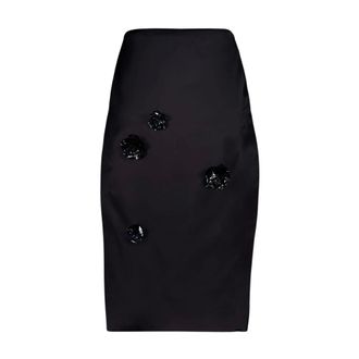 Casablanca Femme, Jupes, Noir, Taille: 36 FR Duchesse Satin Midi Skirt