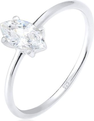 Elli Ring Damen Verlobung Marquise mit Zirkonia Steinen Stein in 925 Sterling Silber