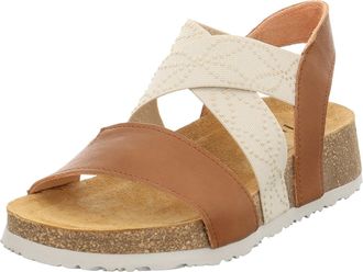 Think Damen KOAK chromfrei gegerbte nachhaltige Sandale, COGNAC 3000