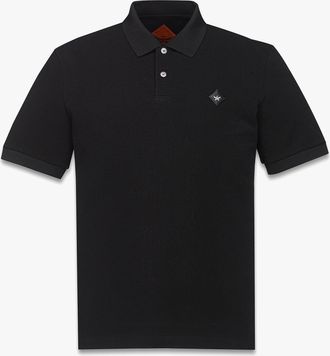 MCM Piqu&eacute;-Poloshirt mit rautenf&ouml;rmigem Aufn&auml;her