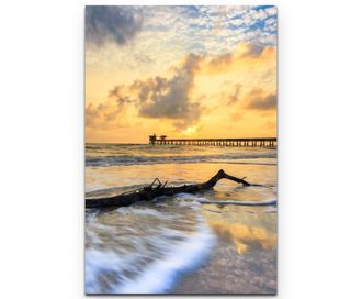 Paul Sinus Art Leinwandbilder | Bilder Leinwand 90x60cm Strand am Morgen