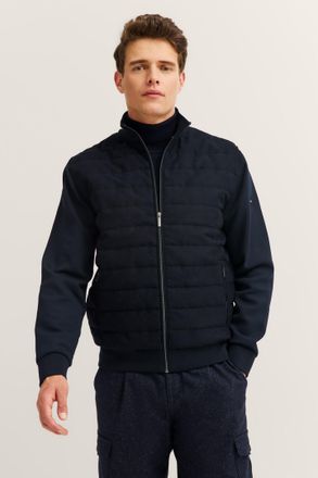 Bugatti Herren Sweatjacke mit Quersteppung aus einem Baumwollmix