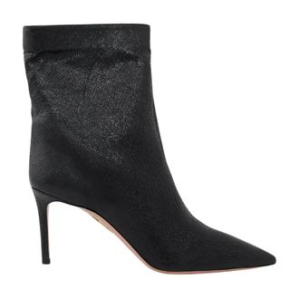 Aquazzura Femme, Chaussures, Noir, Taille: 40 EU Bottines noires en cuir Matignon 75