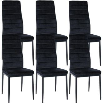 Clp 6er Set Esszimmerst&uuml;hle Mayfair schwarz Samt