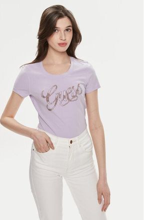 Guess T-Shirt W4GI30 J1314 Violett Slim Fit