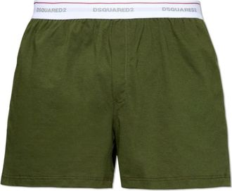 Dsquared2 Homme, Sous-v&ecirc;tements, Vert, Taille: L Boxer de bain en coton avec logo