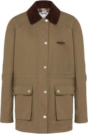 Moschino Femme, Vestes, Vert, Taille: 36 FR Veste Diagonale en Coton