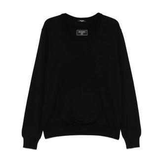 Balmain Doppelkragen-Strickpullover - - Knitwear - Herren - Schwarzk - M