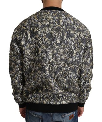 Dolce & Gabbana Mens Samba Jacquard Palmtree Sweater Multicolor Polyester Silk Nylon