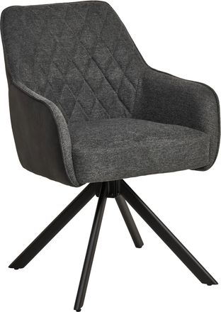 Livetastic Armlehnstuhl, Grau, Holz, Metall, Textil, Pappel, Sperrholz, Drehkreuz, 57x84x63 cm, Sitzfl&auml;che 360&deg; drehbar, inklusive Armlehnen, Esszimmer, St&uuml;hle, 