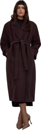 Estro & Luminara Femme, Manteaux, Brun, Taille: 40 FR Manteau Seau Ceinturé