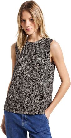 Street One Damen A323355 Top mit Leo-Muster, Cotton Cream, 44