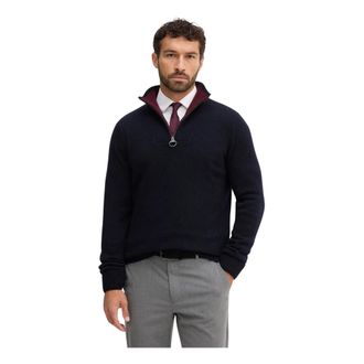 Barbour Nelson Half Zip Pullover - - Knitwear - Herren - Blau - XL