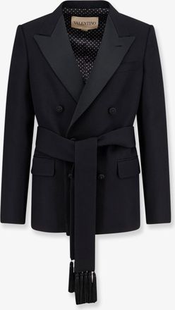 Valentino Virgin wool blazer with belt - VALENTINO - gender_Man