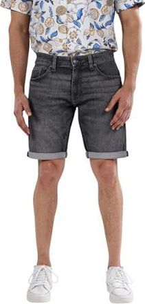 Celio Bermuda en denim taille mi-haute pour homme noir uni coupe régulière, GRIS MOYEN, XL