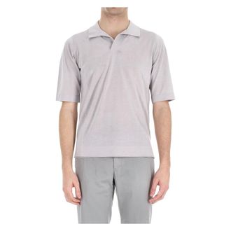 Ballantyne Polo &agrave; col ouvert en coton fin - Homme - Tops - Gris - Taille: L