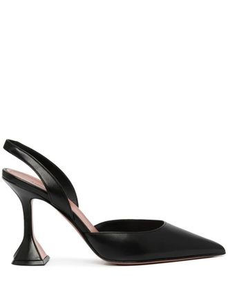 Amina Muaddi Hohe Schuhe - Pointed Toe Slingbacks With Hourglass Heel - Gr. 36 (EU) - in Schwarz - f&uuml;r Damen